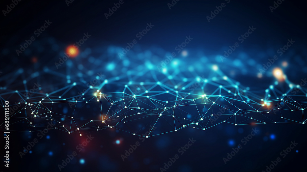 Futuristic Technology: Abstract Lines and Dots Connect in Vibrant ...