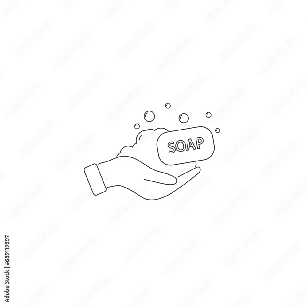 Hand washing vector icon on white background. Flat vector hand washing ...