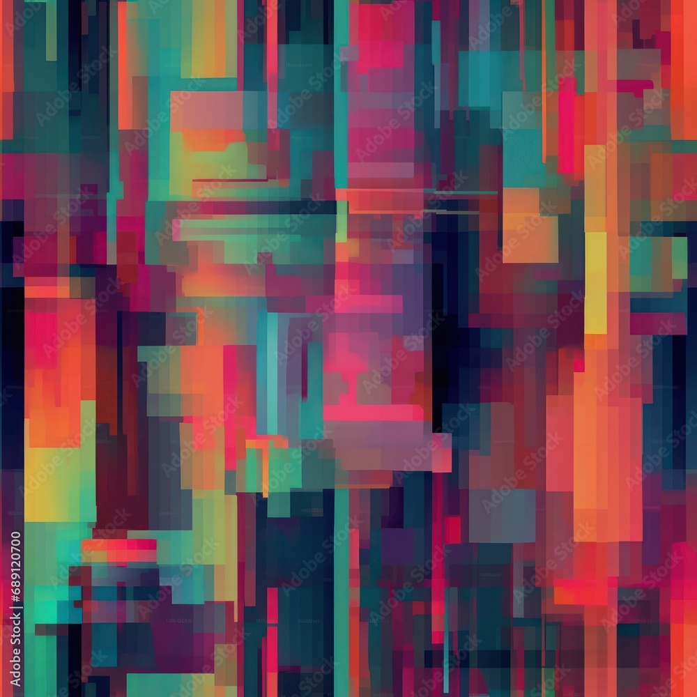 Abstract background with interlaced digital glitch and distortion ...