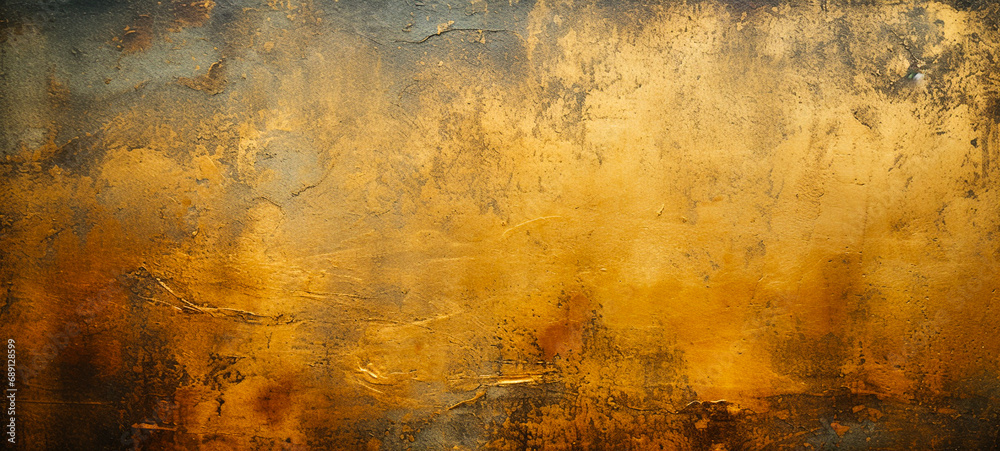 Rusty metal wall with a lot of scratches and dents. Metal gold wall ...