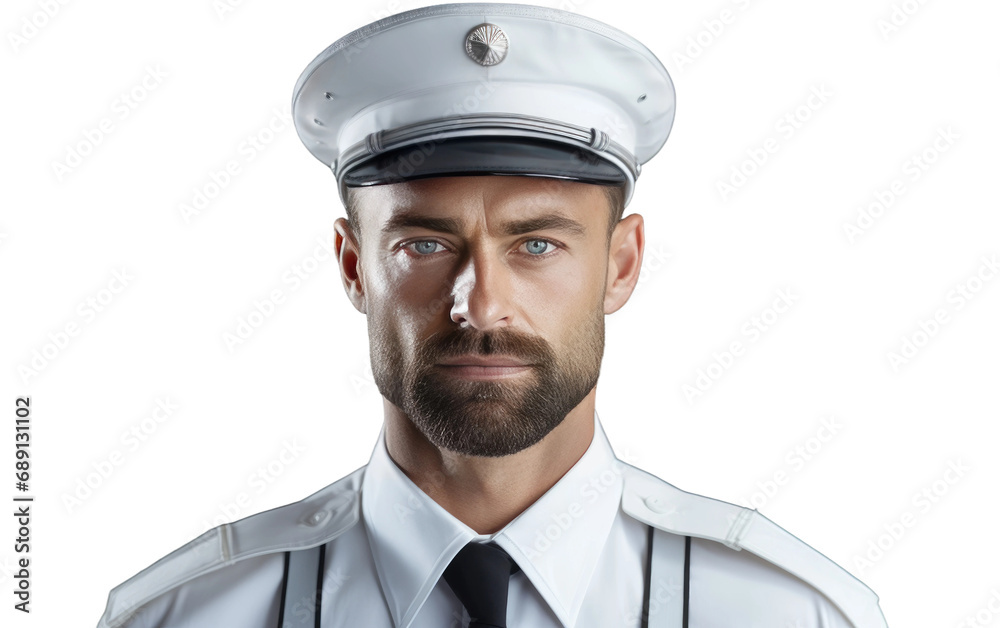 Foto de Conductor In Uniform With Black Tie Isolated on a Transparent ...