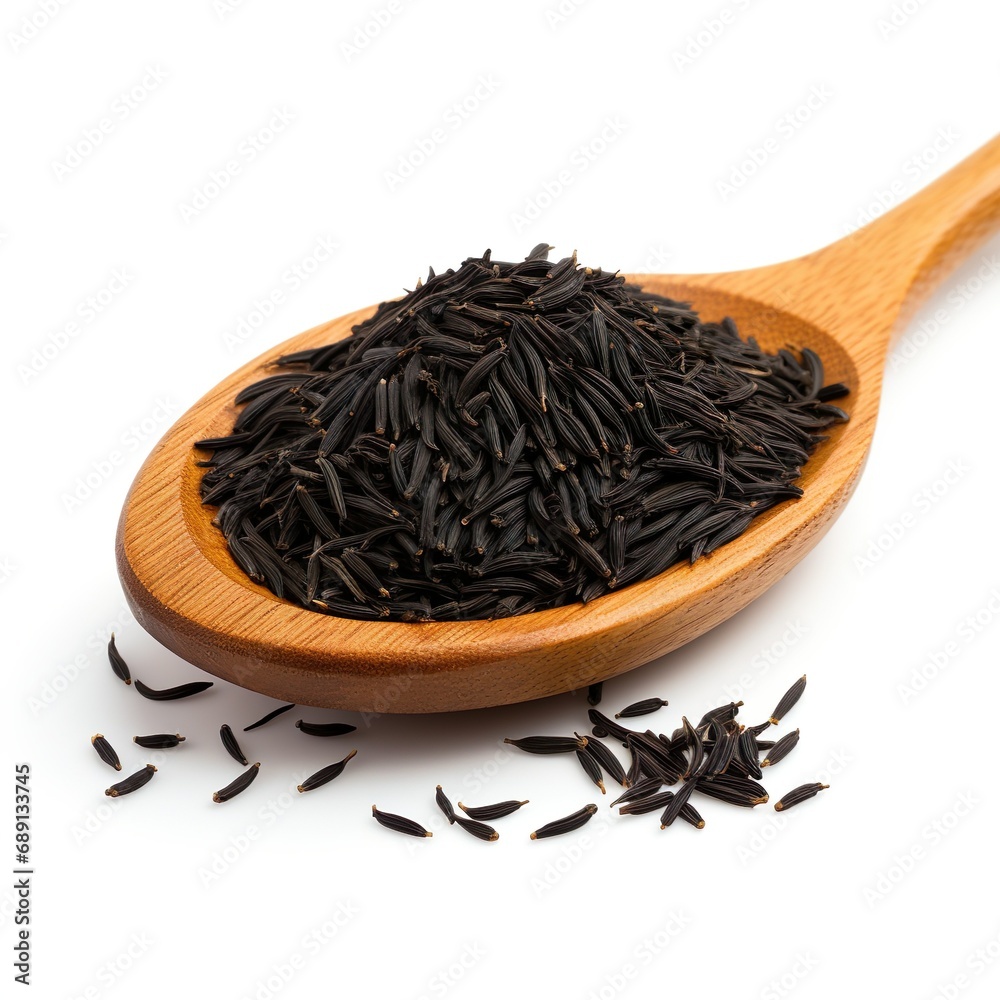 Professional food photography of Black cumin, isolated on white ...