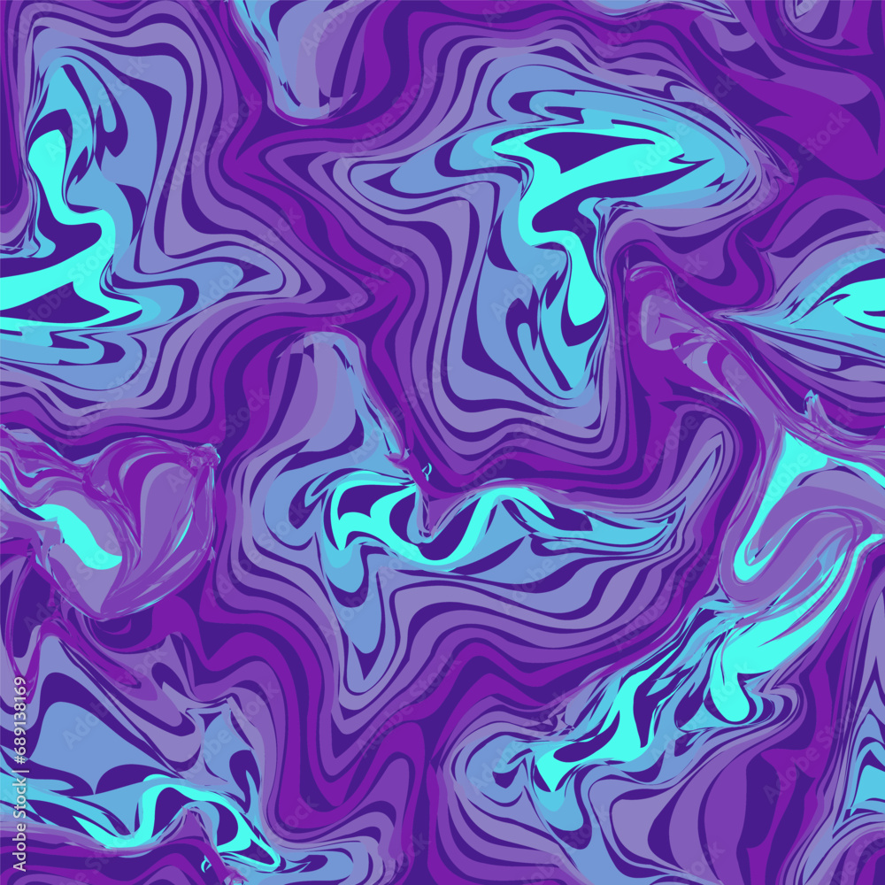 Liquid neon paint blend pattern in turquoise blue and violet colors ...