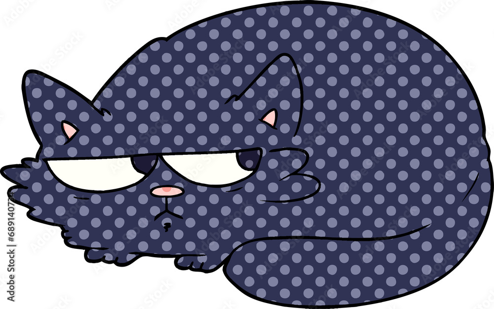 cartoon suspicious cat Stock Illustration | Adobe Stock
