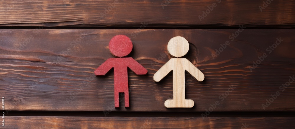 Gender equality symbolized by paper cut out gender symbols and equal ...