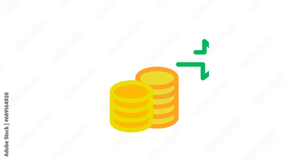 Animated 2D money transaction icon with alpha channel, animation motion ...