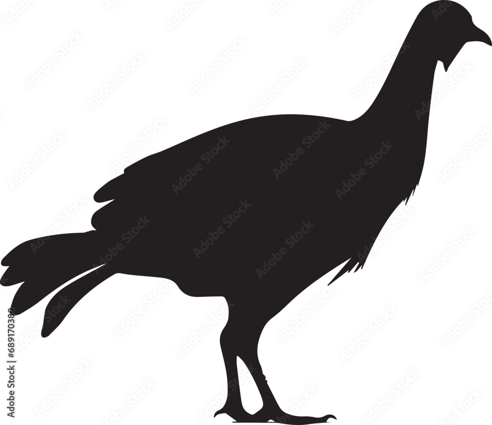 turkey black silhouette vector with white background Stock Vector ...