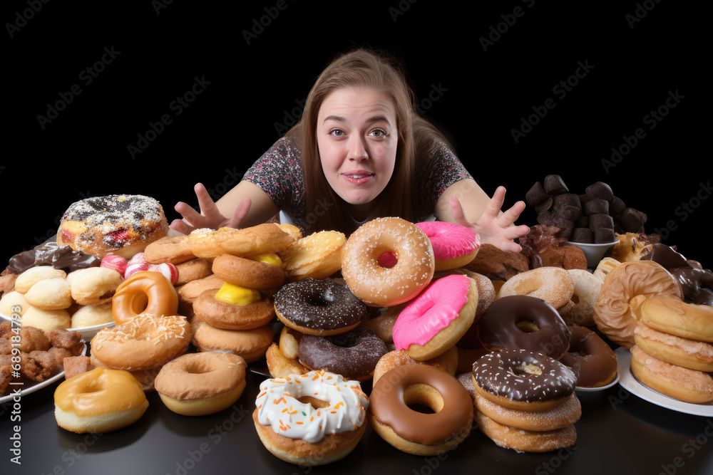 Person Battles Cravings For Unhealthy, Processed Foods. Сoncept Healthy ...