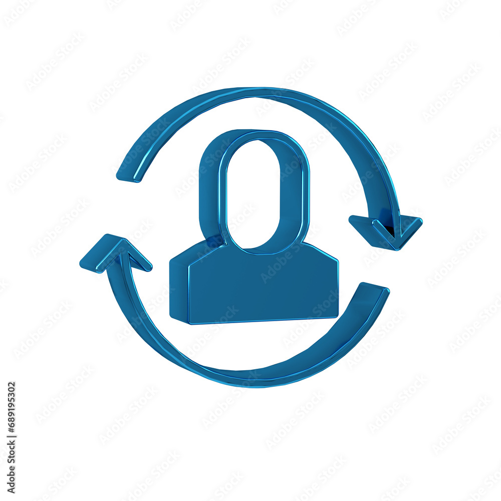 Blue Exchange work icon isolated on transparent background. Information ...