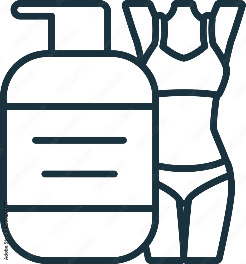 Body lotion icon. Monochrome simple sign from beauty and personal care ...
