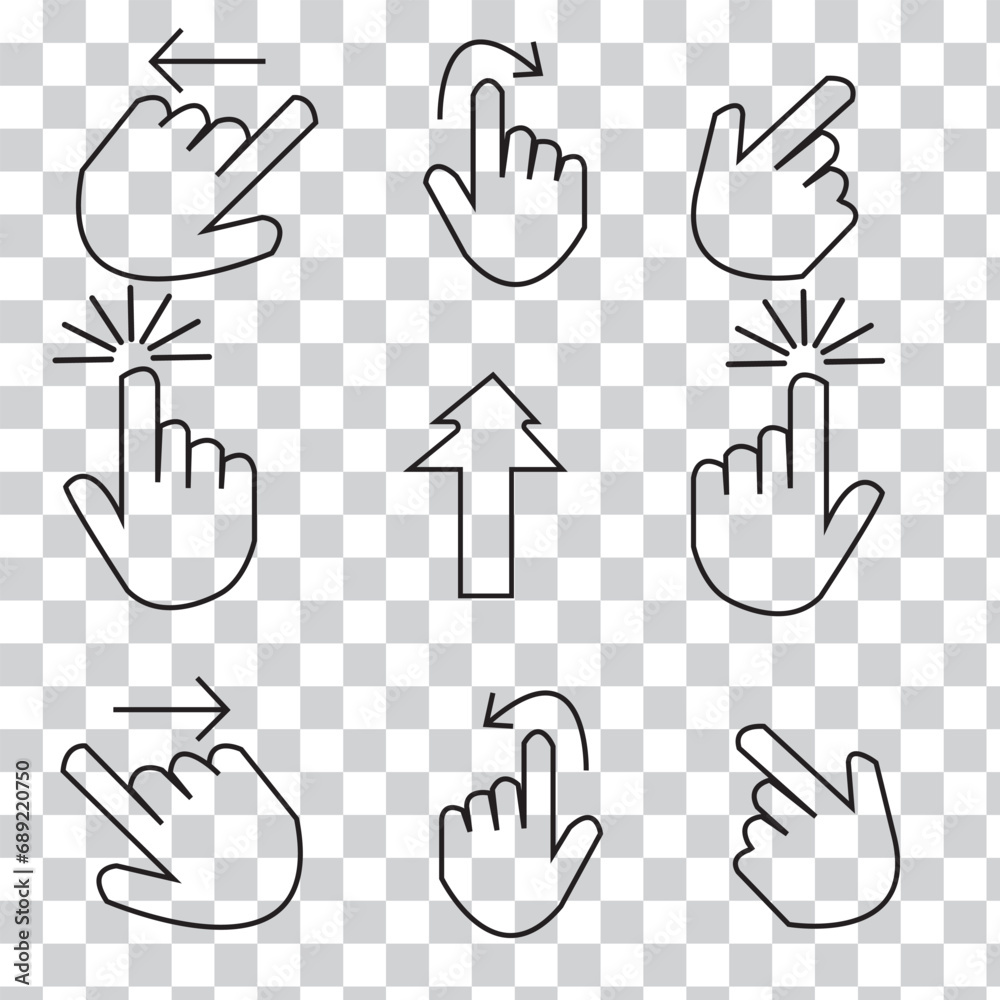Vetor De Pointer Click Hand Pointer Icons Cursor Arrow Icon Clicking Finger Computer Mouse
