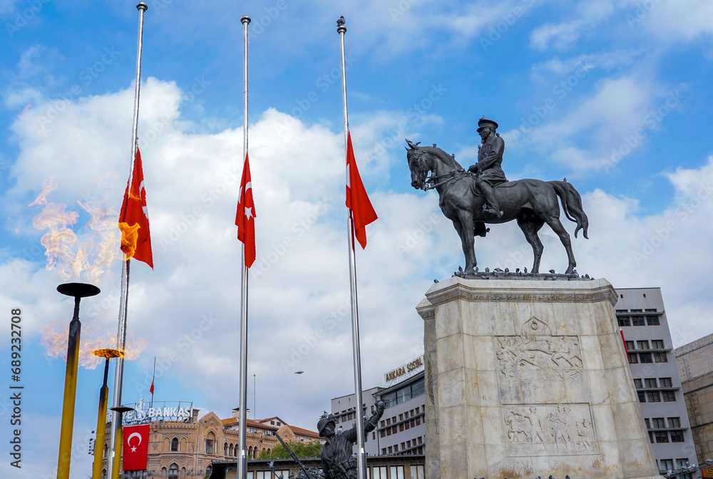 Ankara Turkey - 10.11.2023 Ankara Victory Monument | Zafer Aniti one of ...