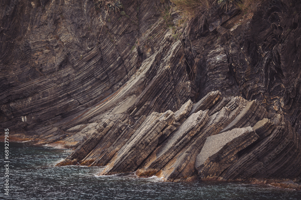 Texture cracked rock formation rock in the wild. Rocky cliff. Abstract ...