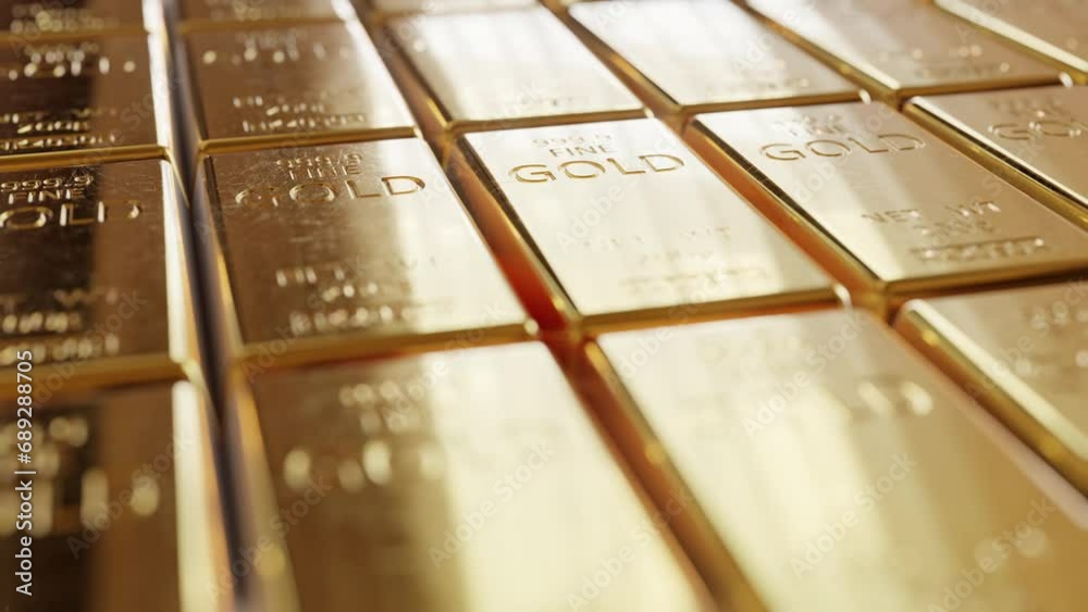 Real gold bars in the bank's vault. Gold is the best investment. Gold ...