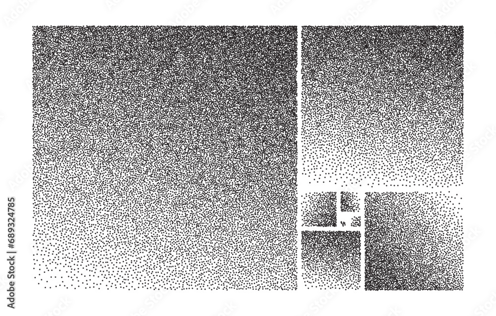 Big Golden ratio stippled rectangle - visualization of Fibonacci ...
