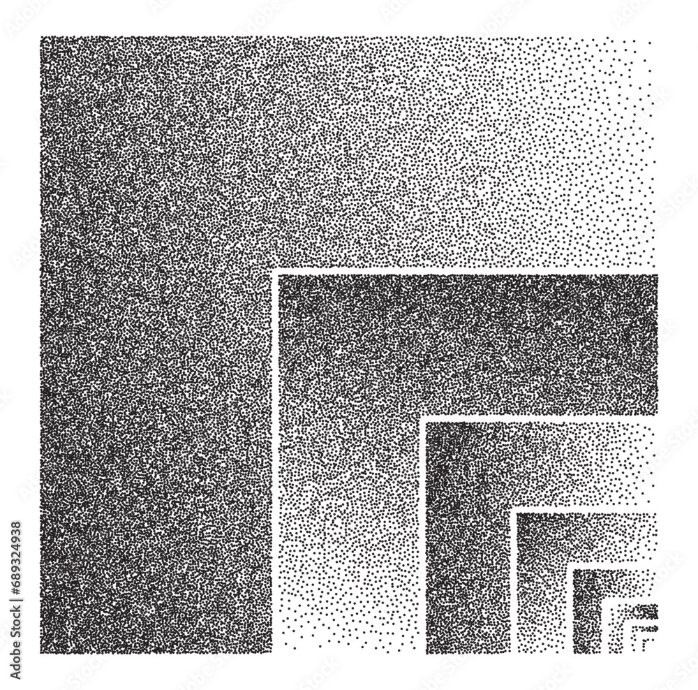 Big Golden ratio stippled foursquare - visualization of Fibonacci ...