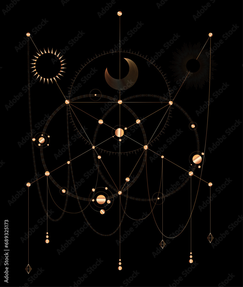 Gold spirit art - visualization of sacred geometry vector templates ...