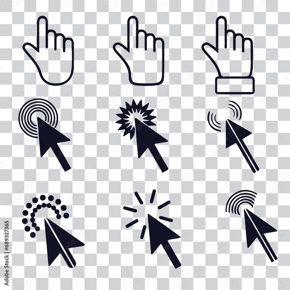 Computer Mouse Click Cursor Load Symbol Pointer Cursor And Loading