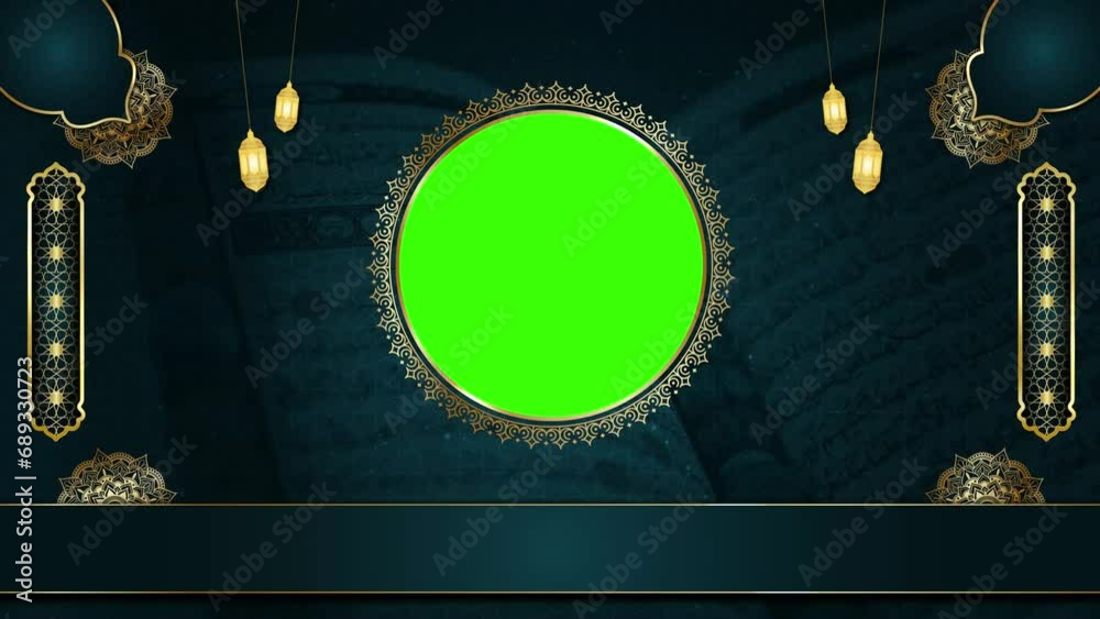 animated luxury green islamic background , islamic design video ...