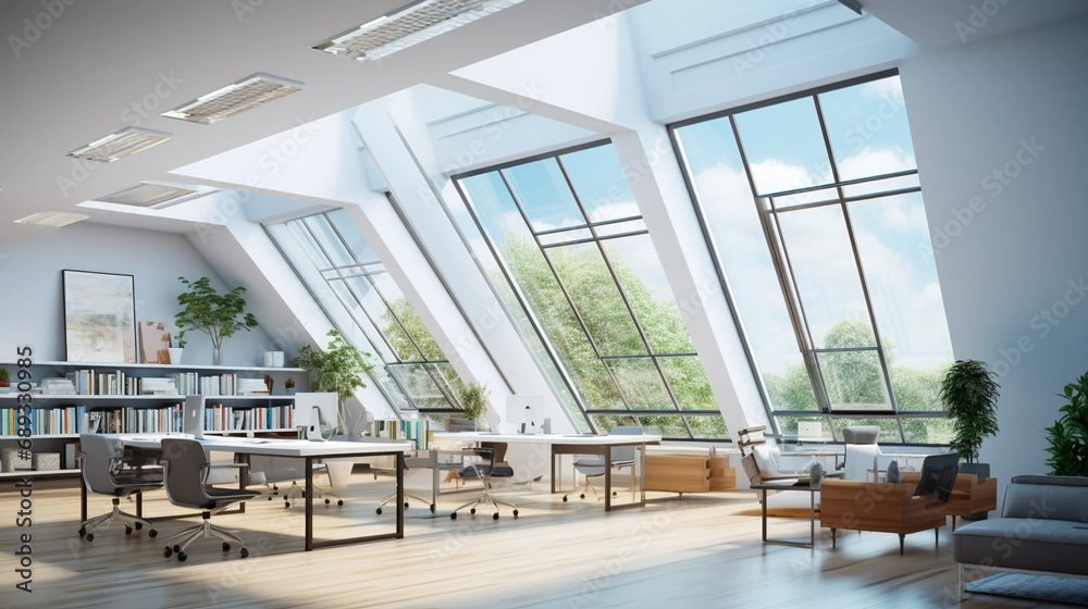 copy space, stockphoto, Inspiring office interior design Contemporary ...