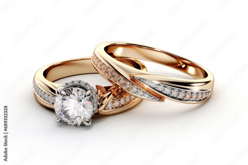 Wedding ring two tone gold store