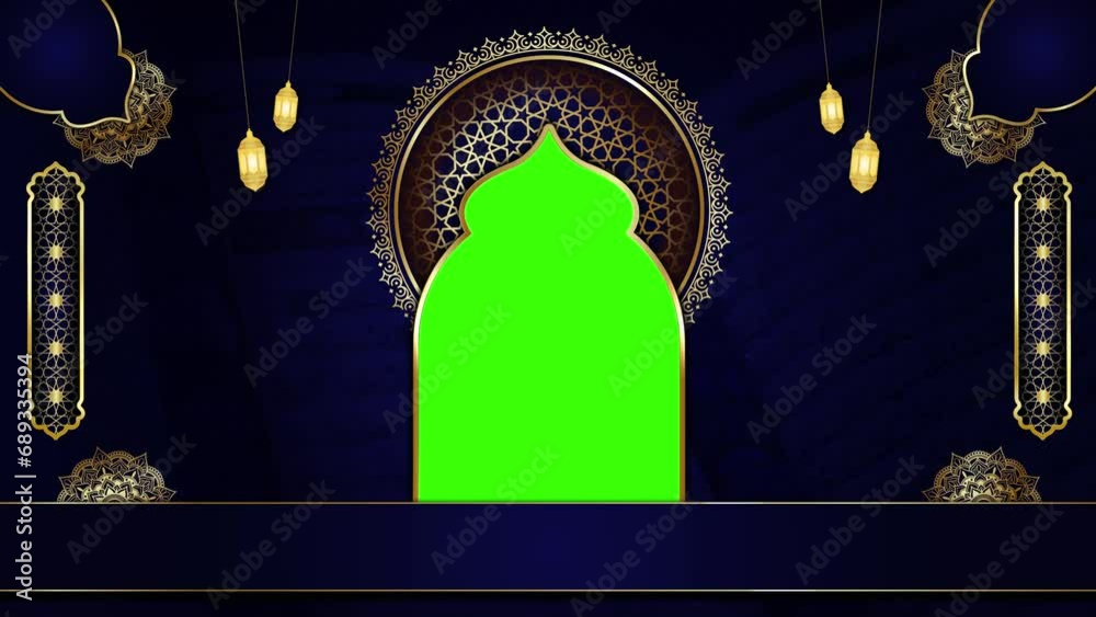 Vidéo Stock animated luxury blue islamic background , islamic design ...
