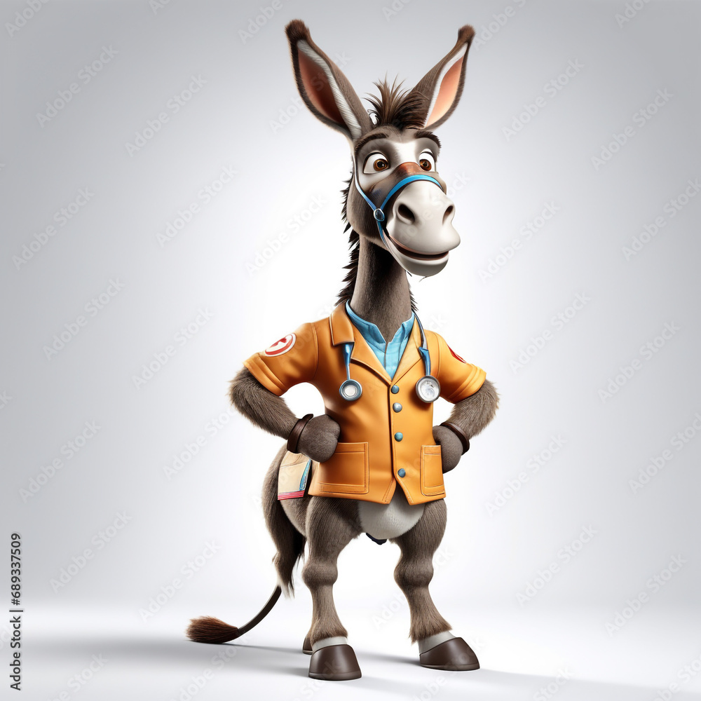 anthropomorphic caricature elephant wearing a chemistry clothing with ...