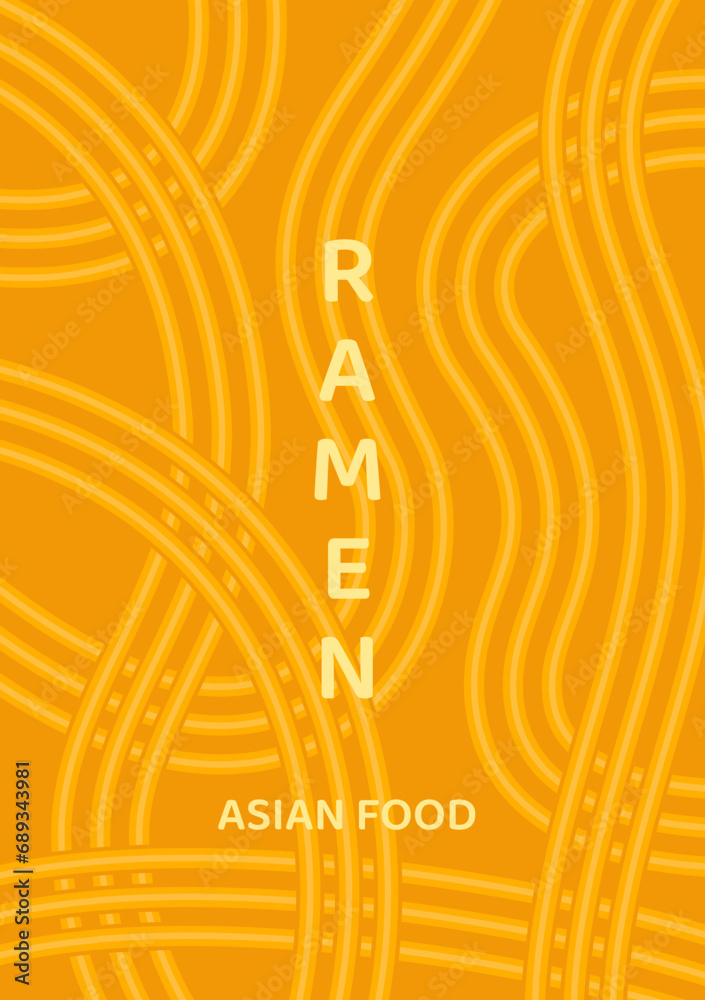 Asian instant noodle texture banner template. Ramen soup, pasta and ...