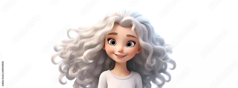 Woman with gray hair. cartoon Generated AI. Edited in Photoshop Stock ...