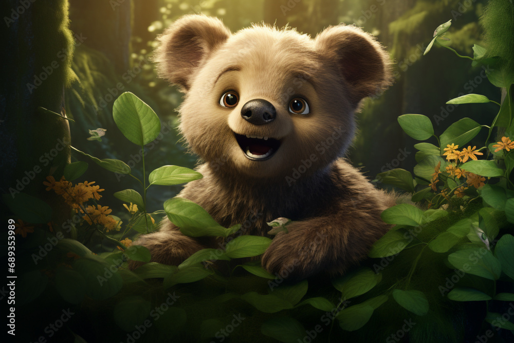 Brown Bear In The Forest Bear In The Forest Brown Bear Cub Stock