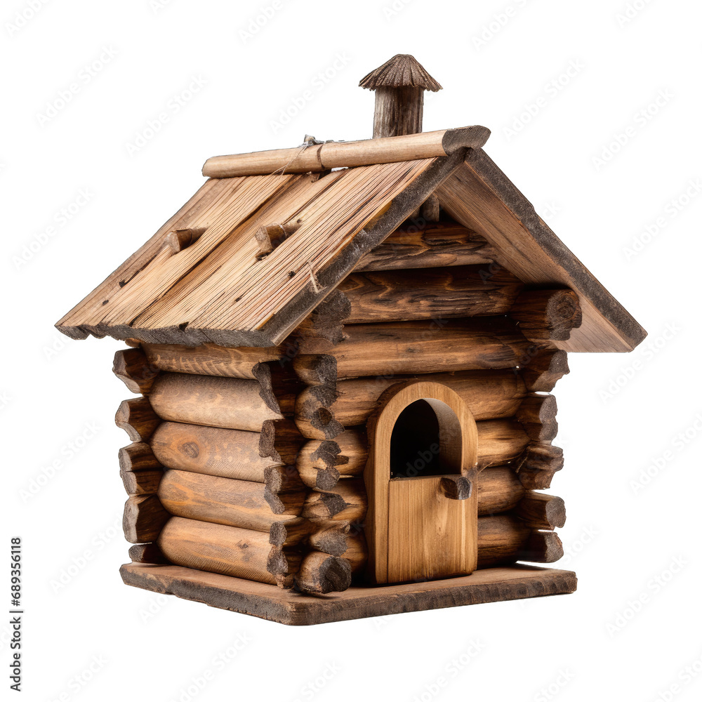 Rustic Log Cabin Birdhouse. A Rustic Log Cabin Birdhouse Isolated to ...
