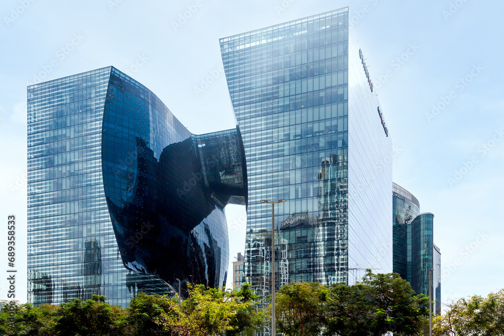 Dubai, United Arab Emirates - Mar 29, 2023 - view of the Opus Tower in ...