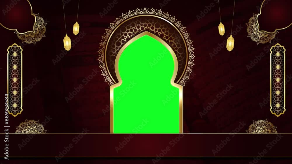 Vidéo Stock animated luxury red islamic background , islamic design ...