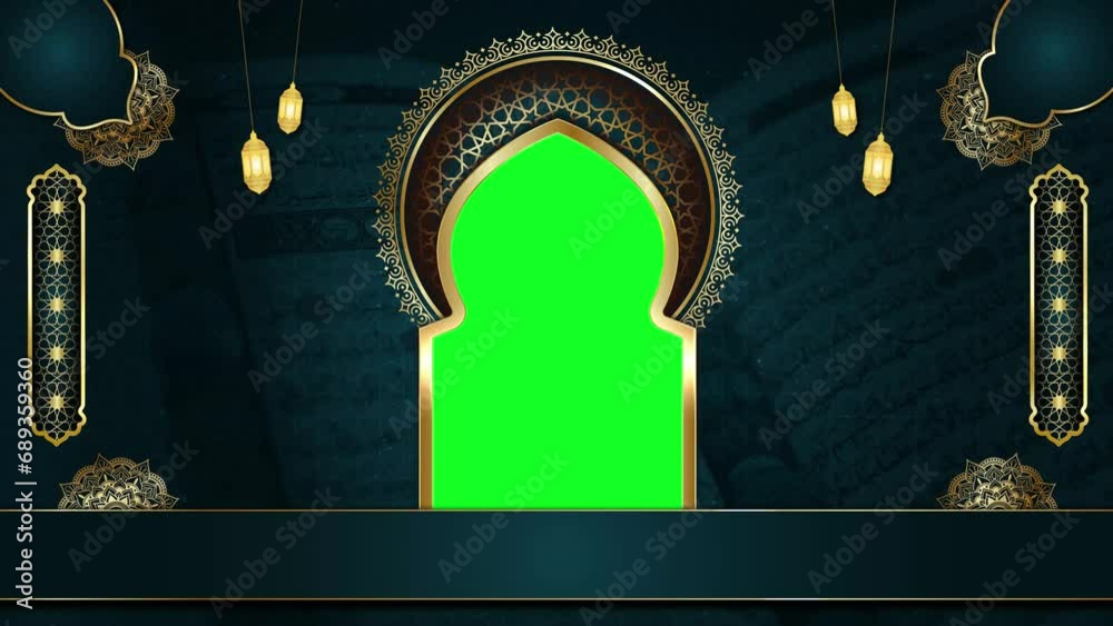 animated luxury blue islamic background , islamic design video template ...