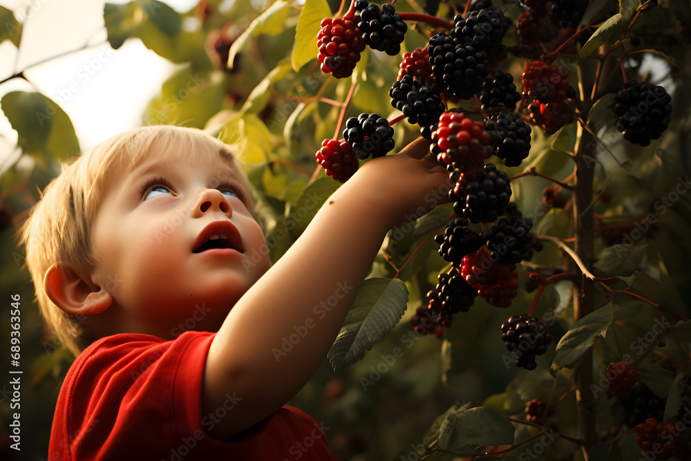 child reaching for fruit, fruits, kid eating fruit, wild berrys, berry ...