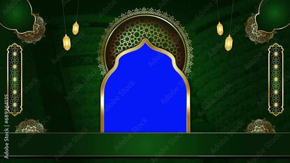 animated luxury green islamic background , islamic design video ...