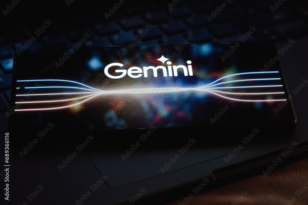 December 6, Brazil. In this photo illustration, the Google Gemini logo ...