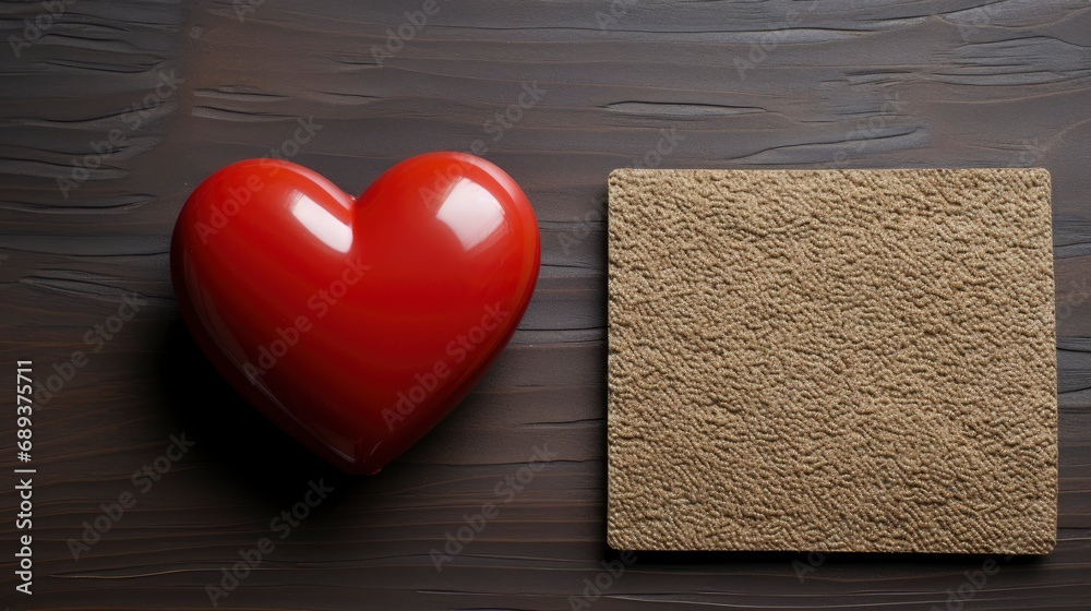 Blank Paper Note Red Heart Shape, Background Image, Desktop Wallpaper ...