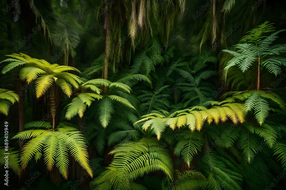 The intricate textures and patterns of prehistoric tree ferns and ...
