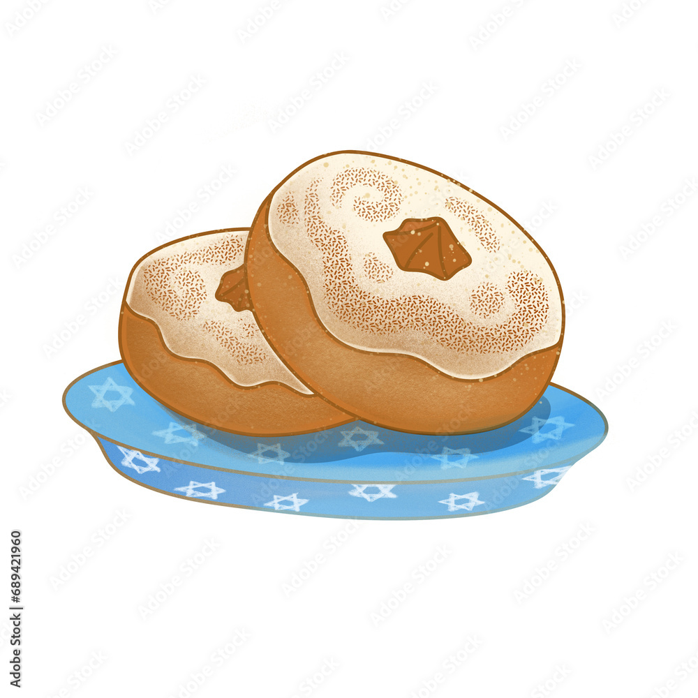 Diseño de alimentos festivos para januca o hanukkah la fiesta de las ...