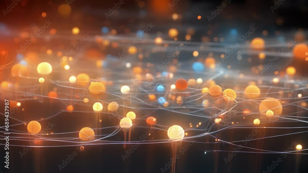 A cascade of interconnected circles, each representing a hidden state ...