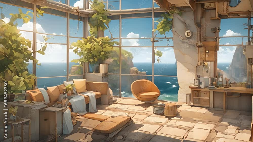 Existential Exploration Enclave sits atop rugged cliff, overlooking ...