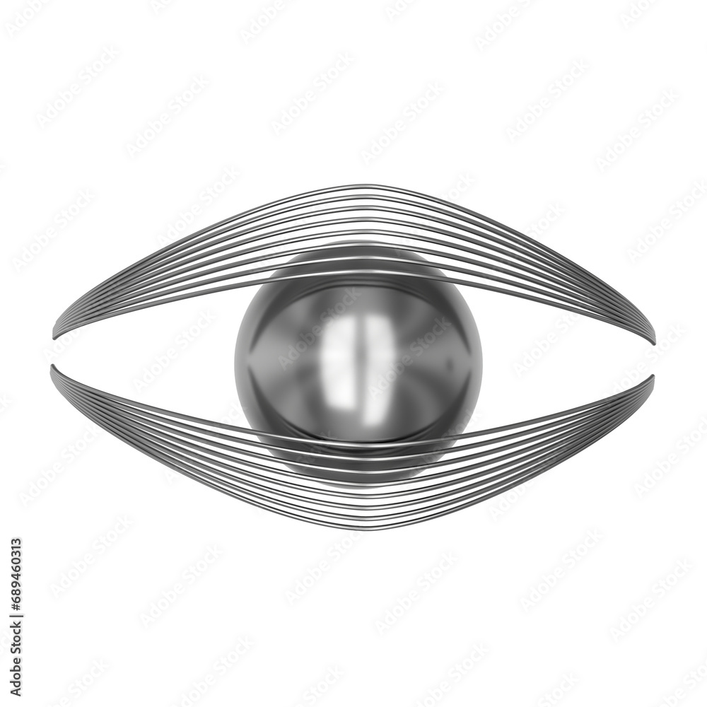 3D Rendered Chrome Geometric Objects, Metal Glossy Realism, Y2K Cosmic ...