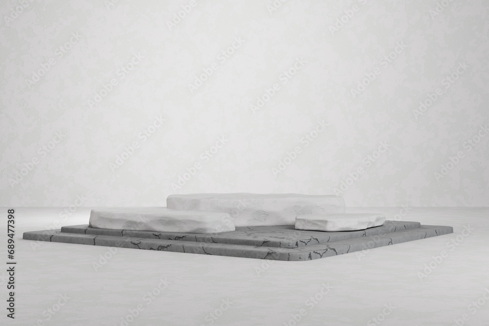 3d Rendering Modern Mockup Step Stone Podium Display Concrete Floor ...