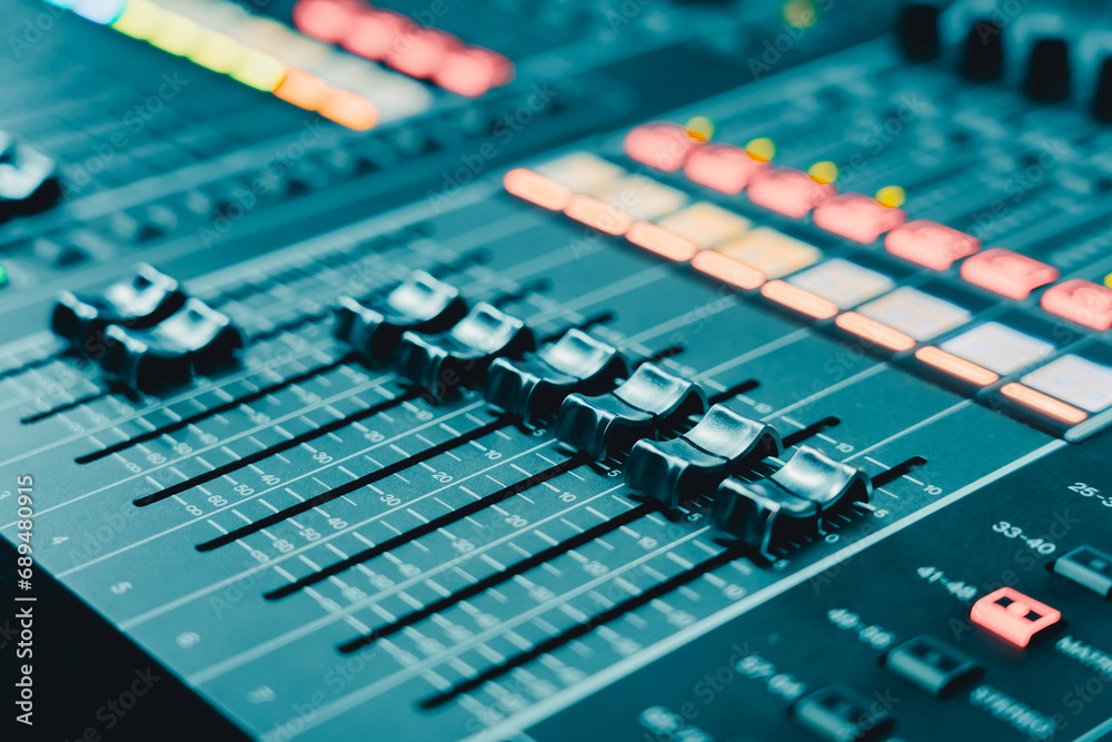 Professional audio studio sound mixer console board panel with ...