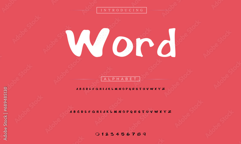 Word Playful style font design, colorful childish alphabet, letters and ...
