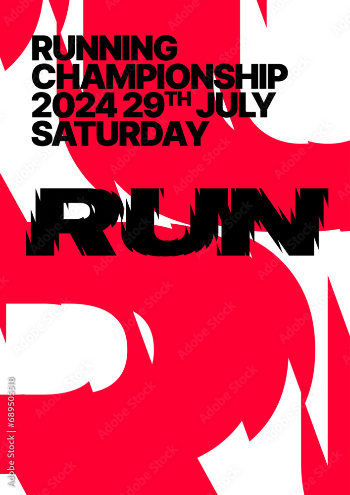 Vector layout template design for run, championship or sports event ...