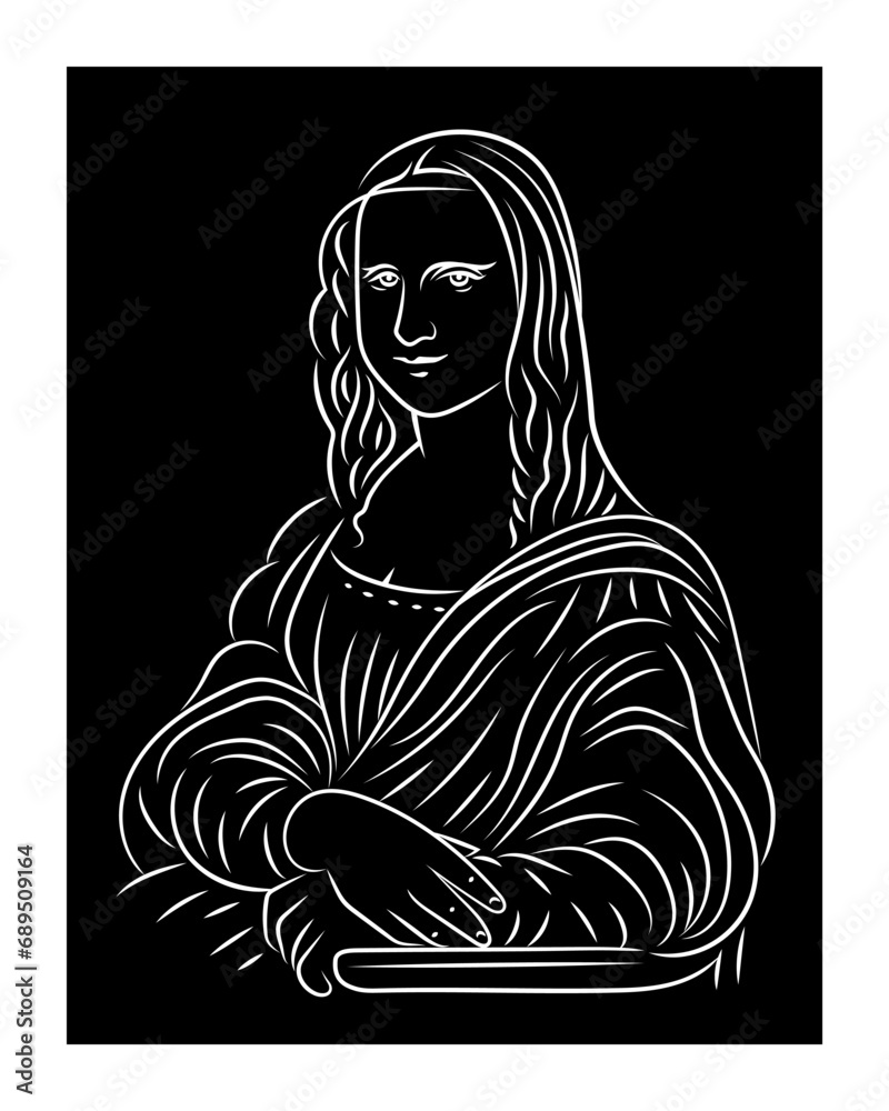 Leonardo da Vinci - Mona Lisa. Gioconda. Joconde. Template, pattern ...