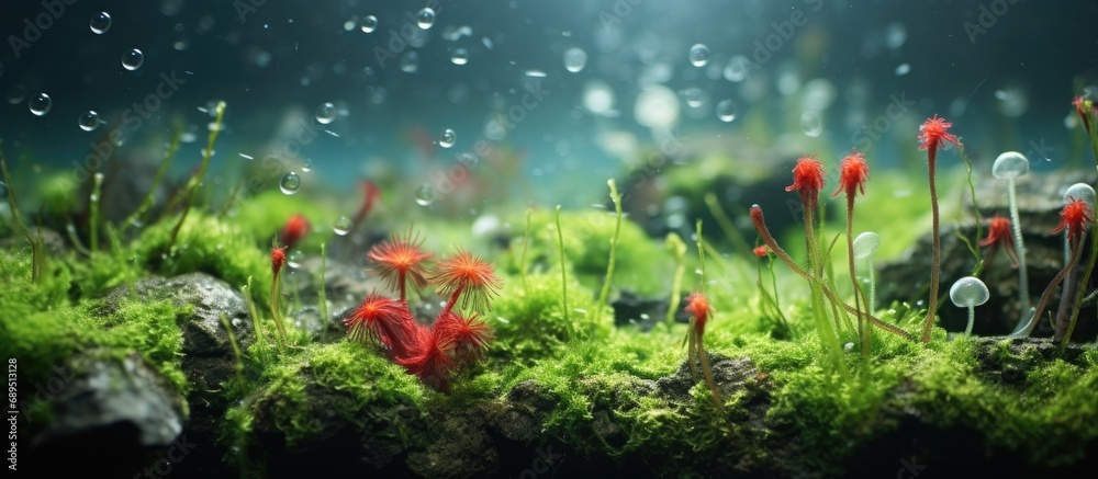 Tiny colonial invertebrates residing in a waterway, commonly known as ...