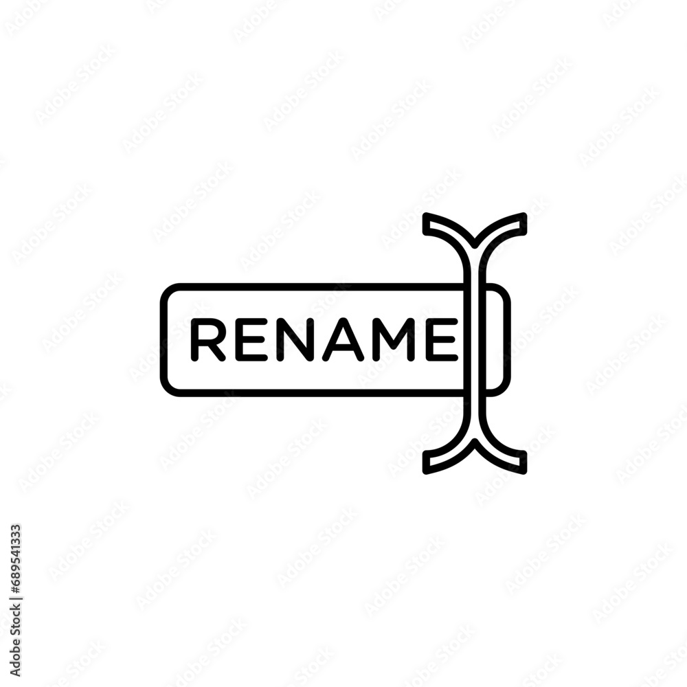 File rename cursor vector icon in black and white color. Stock Vector ...